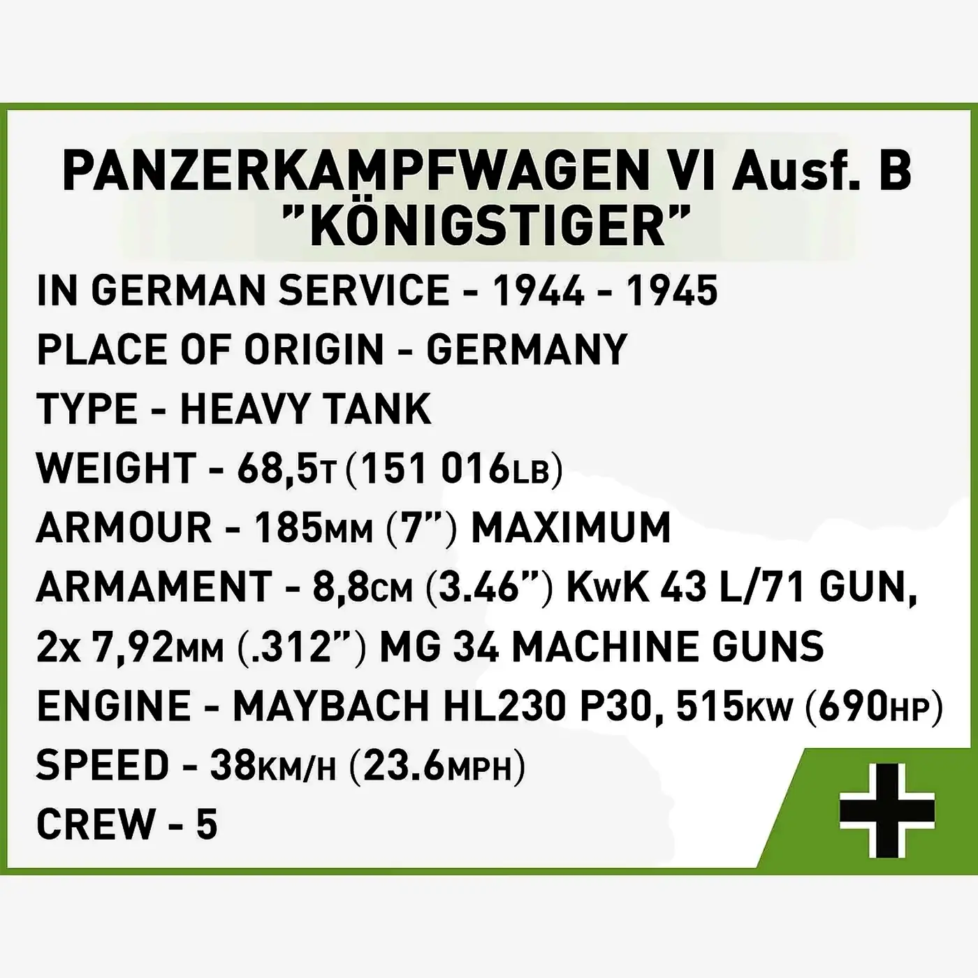 Buy Panzer VI Ausf. B "Koenigstiger" online | BlueBrixx