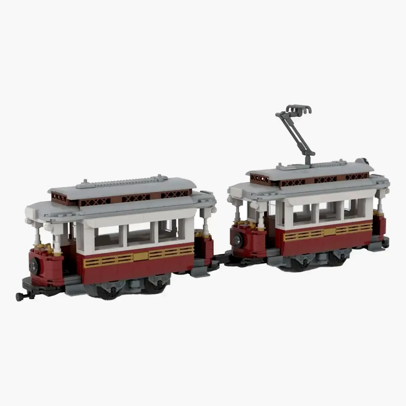 Buy Classic tram with trailer (8w) online | BlueBrixx