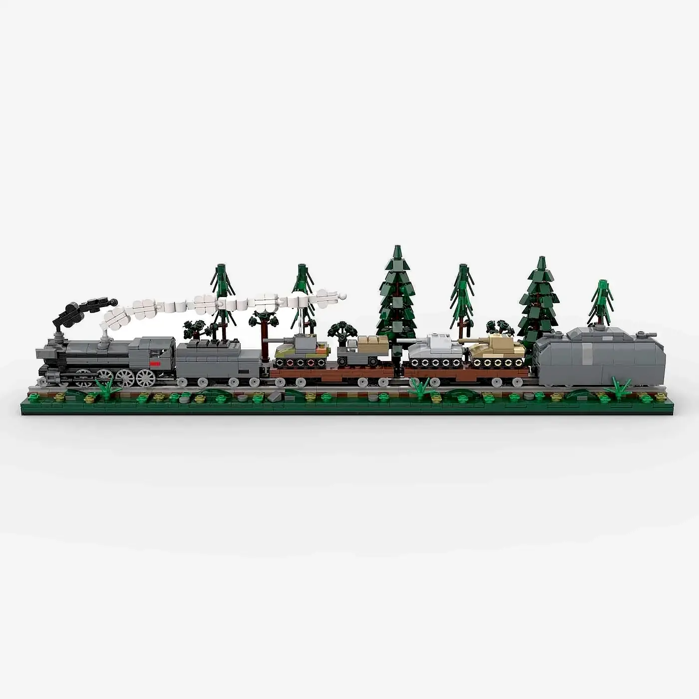 Buy Diorama Steam Locomotive with Tanks online | BlueBrixx
